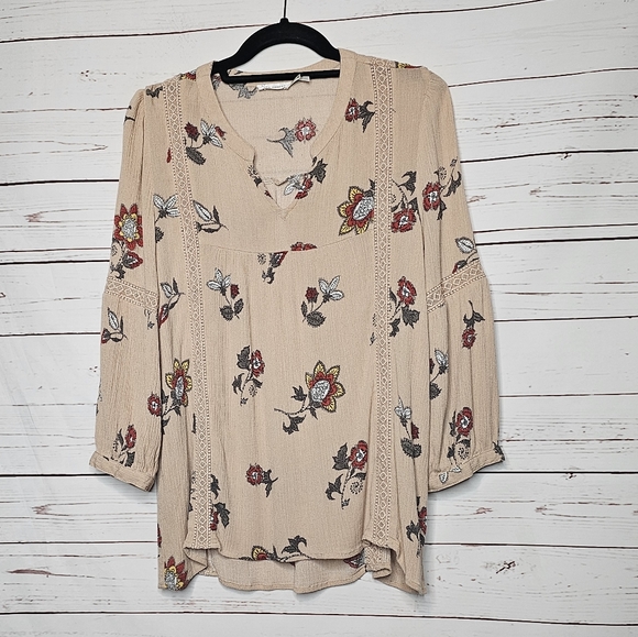 Blu Pepper | Tops | Blu Pepper Vneck Floral Boho Top | Poshmark
